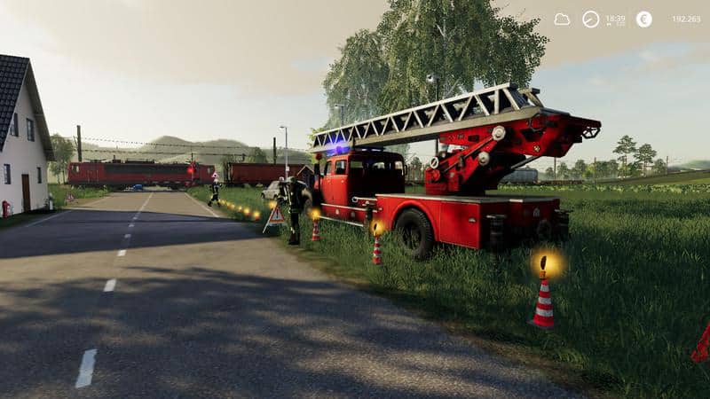 Placeable fire service with light and sound v1.0 Mod Mod Download