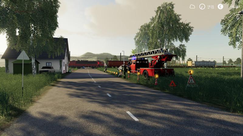 Placeable fire service with light and sound v1.0 Mod Mod Download