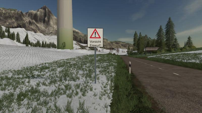 Ice throw warning sign v1.0 Mod Mod Download