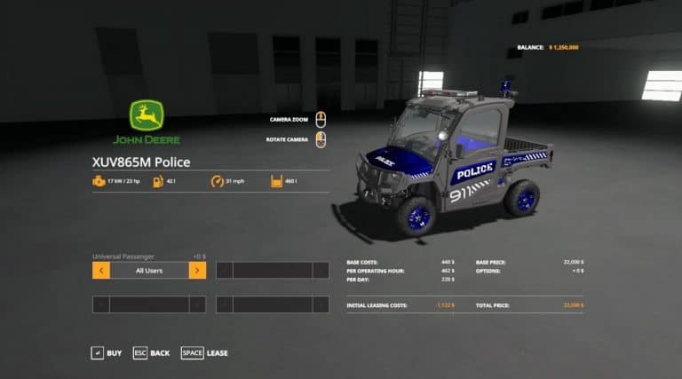 Police Gator XUV865M V1.0 - FS19 Mod Download