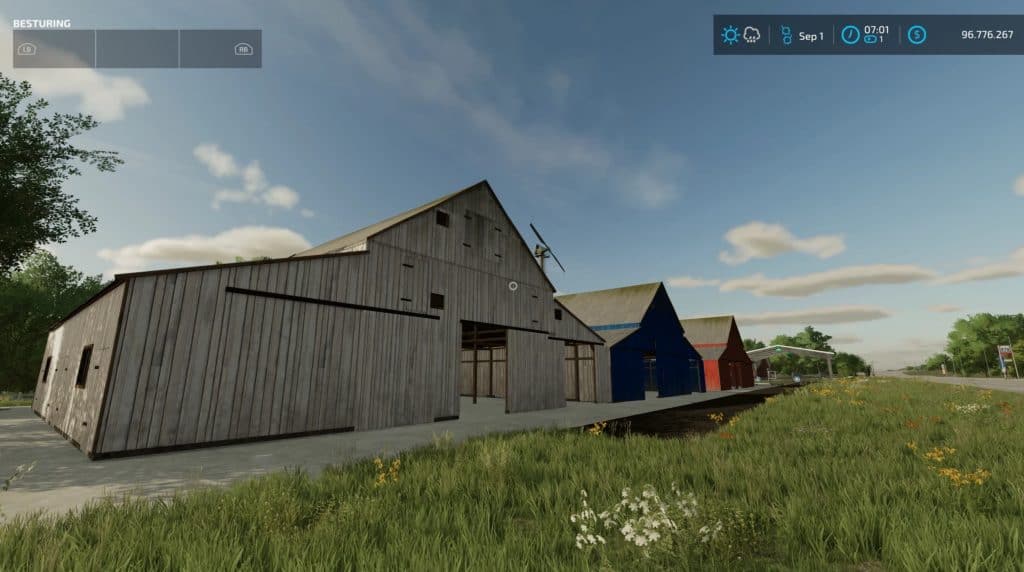 WOODEN BARN IN WHITE, RED, BROWN OR BLUE v2.0 - FS22 Mod Download