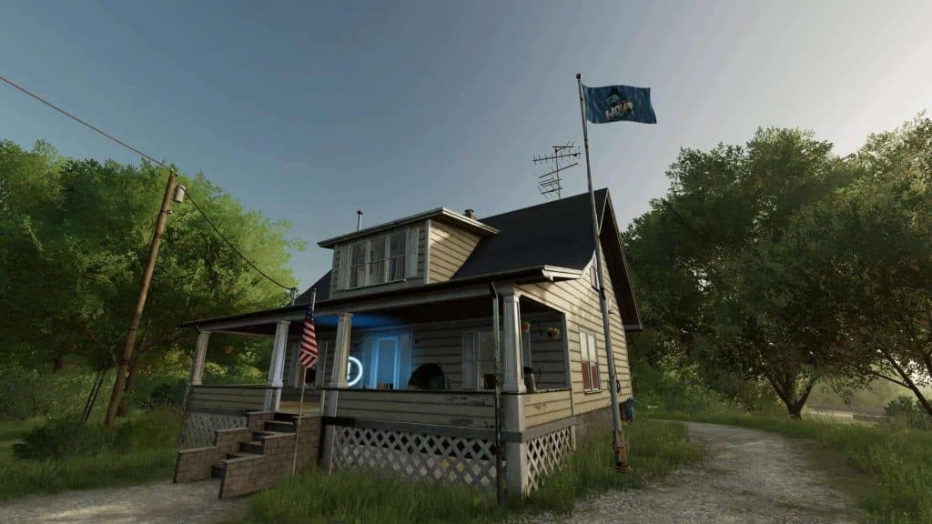 USA flags with Elmcreek Wolves v1.0 - FS22 Mod Download