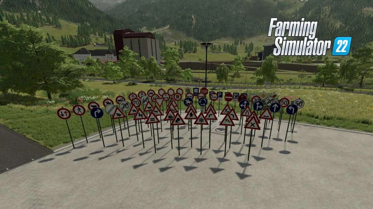 Traffic Sign Pack v1.1.0.1 - FS22 Mod Download