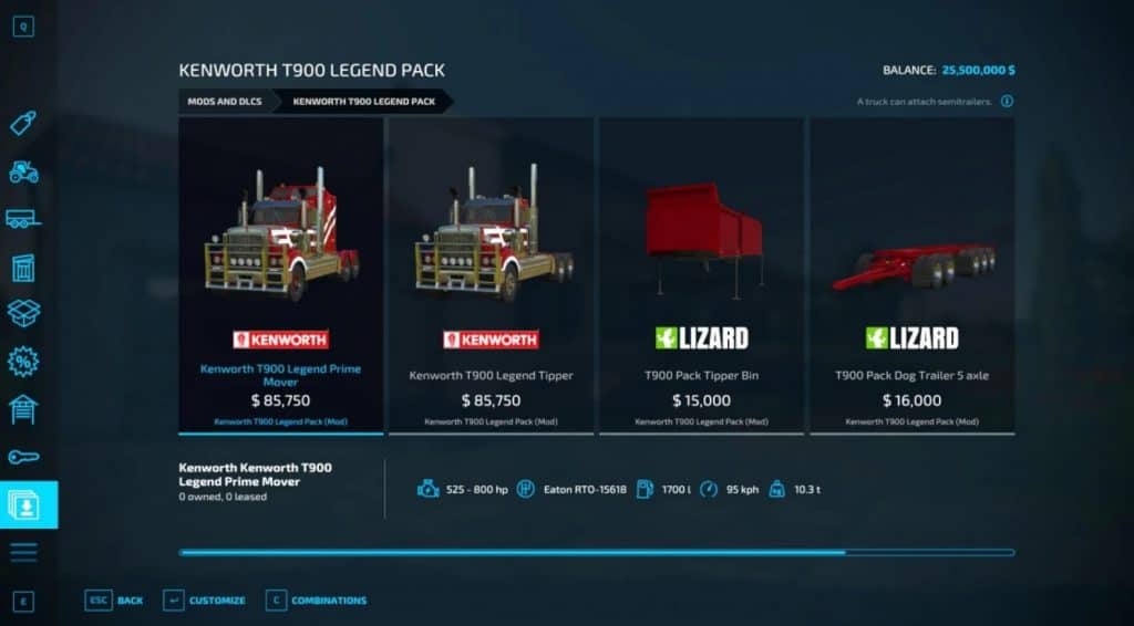 Kenworth T900 Legend v2.0.0.0 - FS22 Mod Download