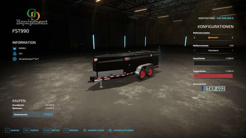 Diesel trailer with more capacity v2.1 - FS22 Mod Download