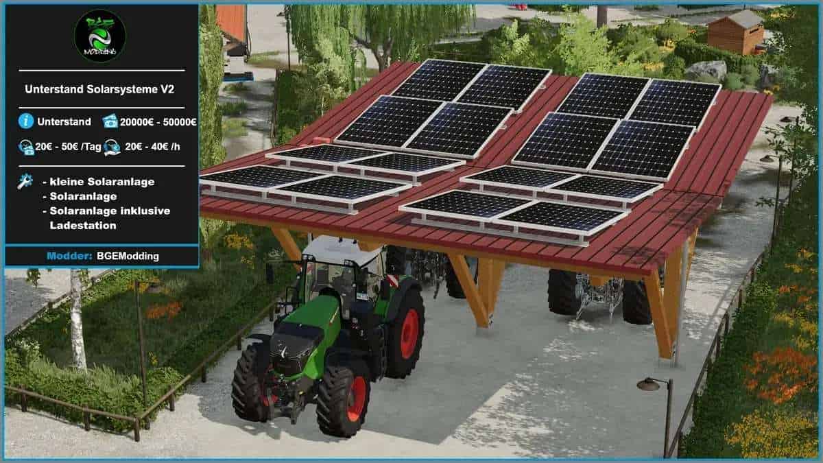 Shed pack with solar systems v1.0 - FS22 Mod Download