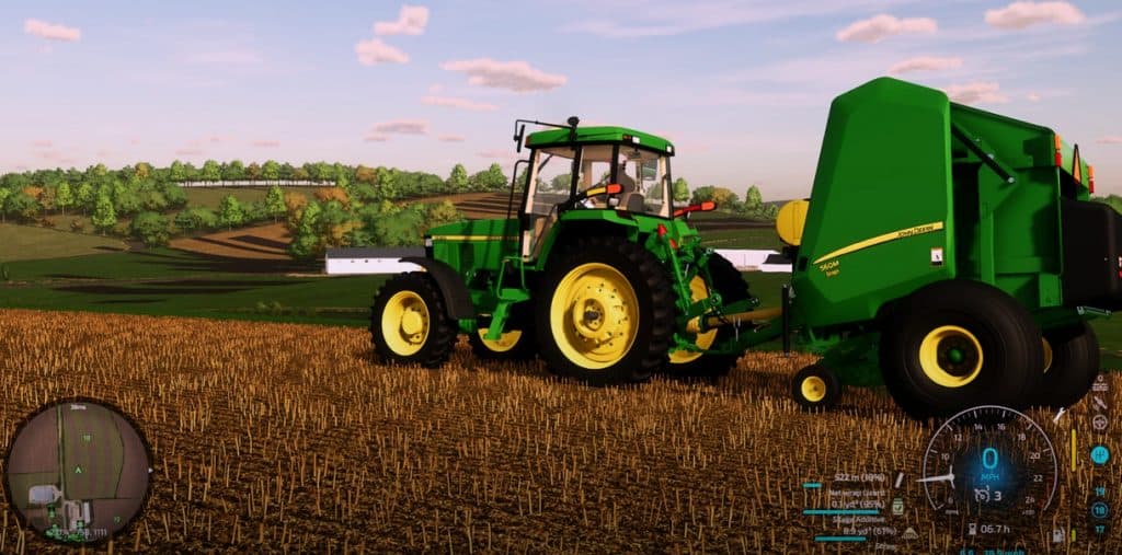 John Deere 560M with Net Wrap Addon v1.0 - FS22 Mod Download
