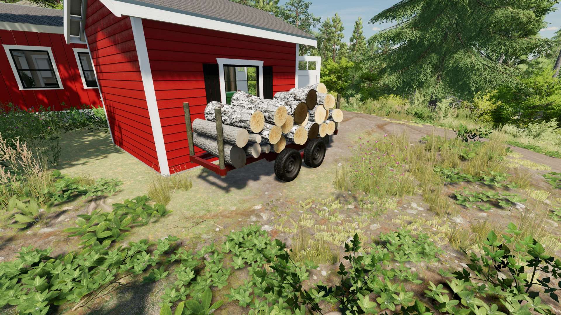 Od homemade style log trailer V1.0 - FS22 Mod Download