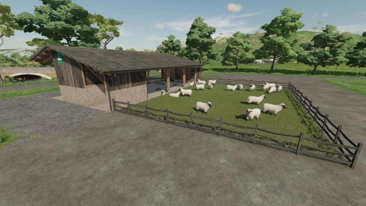 Sheep Barn Old School v1.0 - FS22 Mod Download