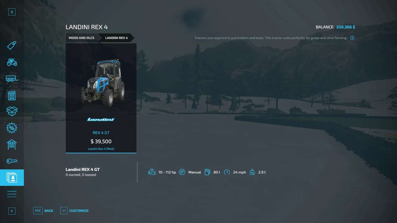 Landini Rex4 v1.0 - FS22 Mod Download