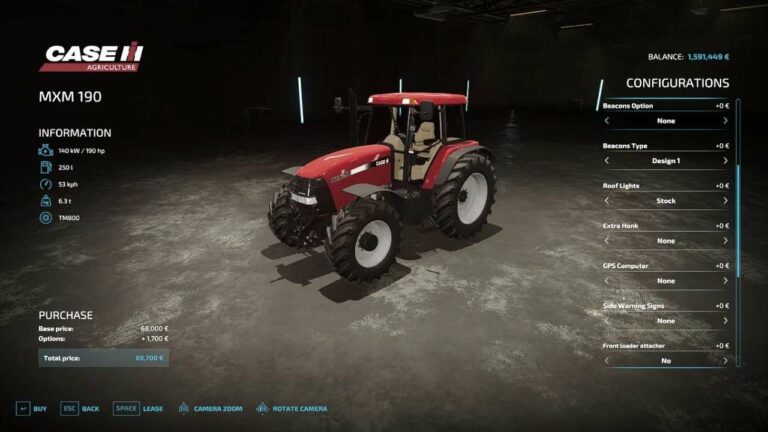 Case IH MXM 190 v1.0 - FS22 Mod Download