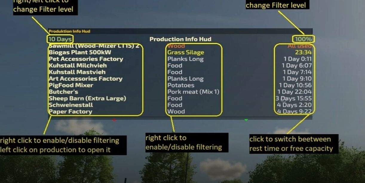 Production Info Hud v1.4 - FS22 Mod Download