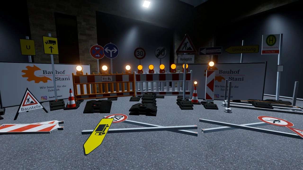 Construction site signs pack v1.0 - FS22 Mod Download