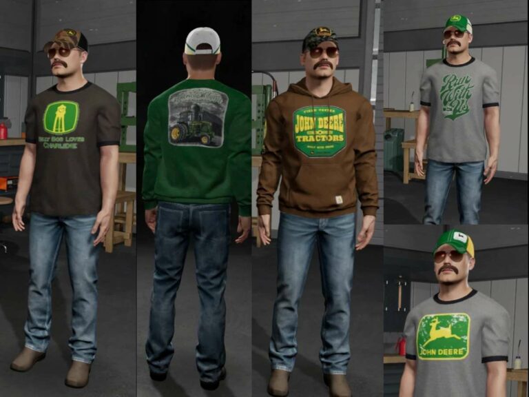 John Deere themed clothing pack v1.0 - FS22 Mod Download