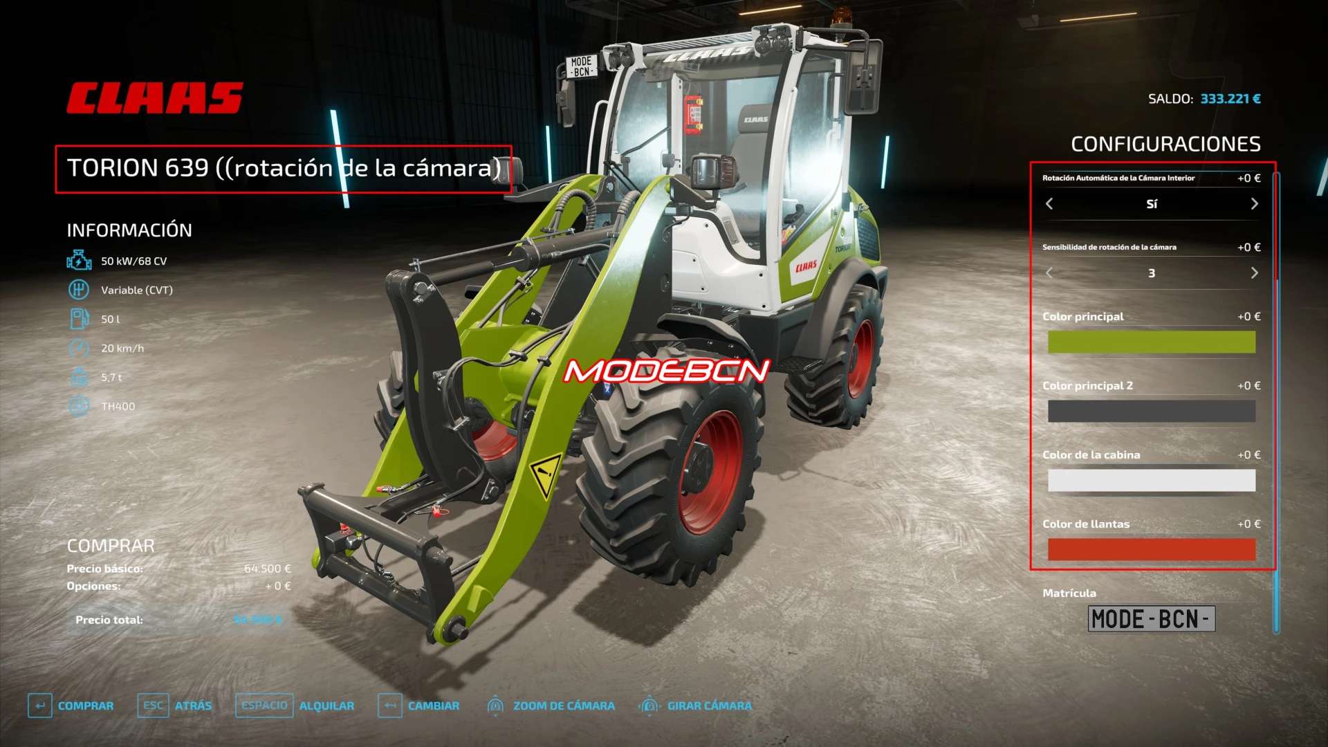 Indoor Camera AutoRotation SPANISH v1.1 - FS22 Mod Download