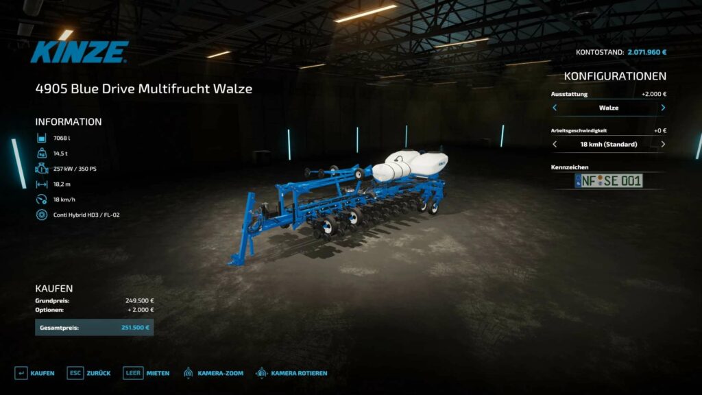 Kinze 4905 Blue Drive v1.0 - FS22 Mod Download