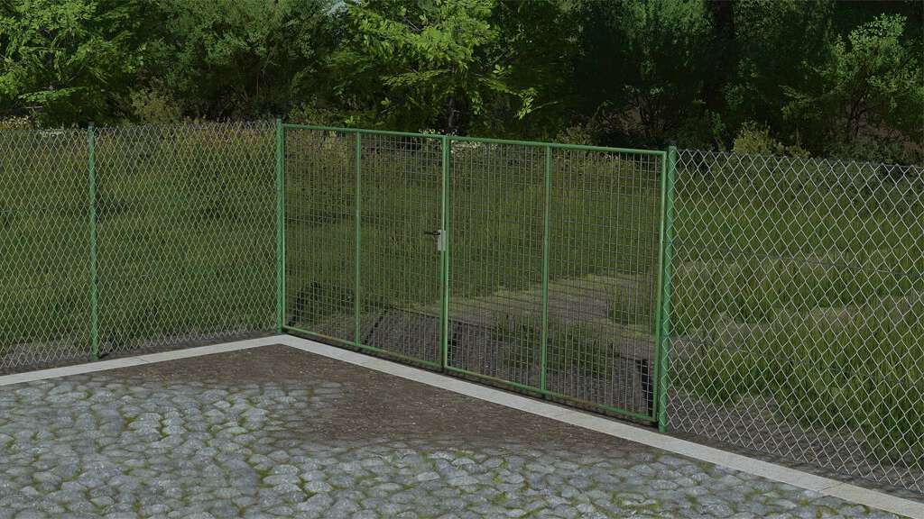 Chain Link Fence With Gate v1.0 - FS22 Mod Download