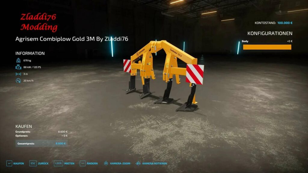 Agrisem Combiplow Gold 3-4 meters v1.0 - FS22 Mod Download